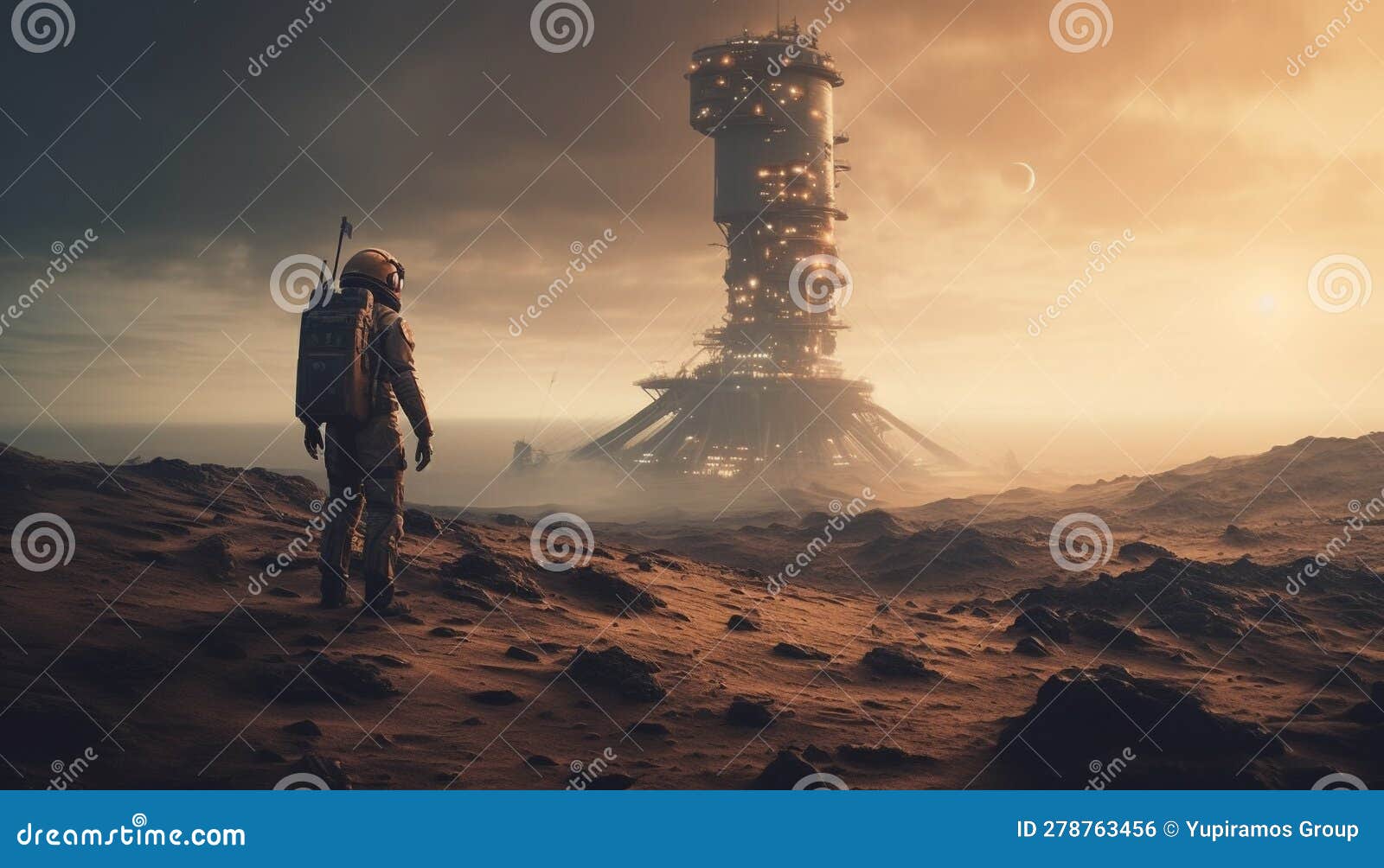 One Person Working in the Oil Industry, Generating Power Outdoors ...