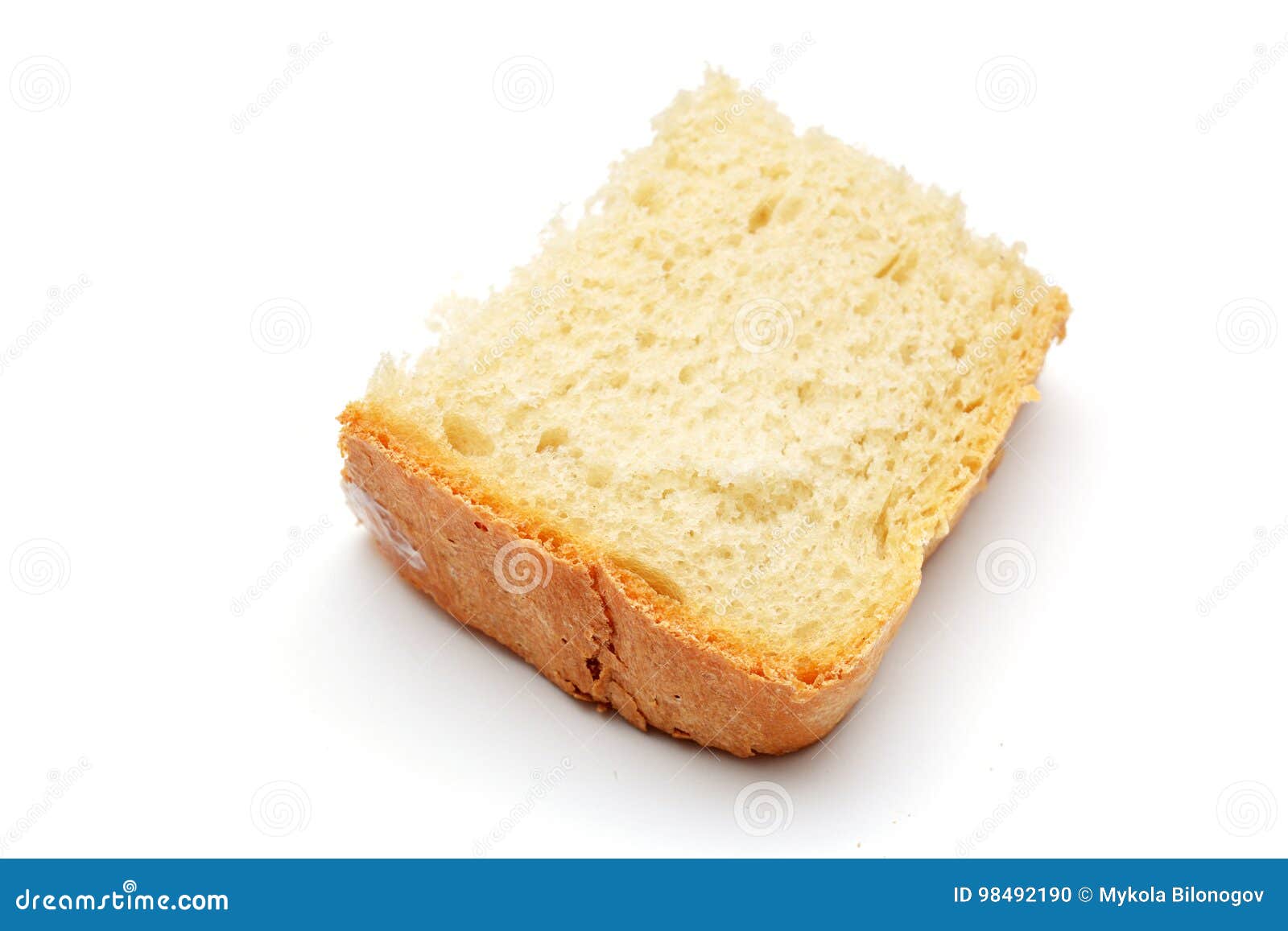One Piece of Bread Isolated. Stock Photo - Image of background ...