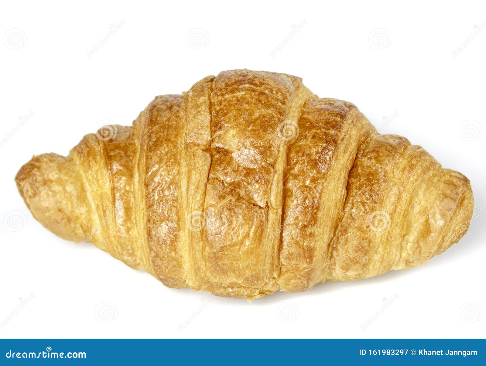 One Piece of Croissant Isolated Stock Image - Image of bakery, buttery ...