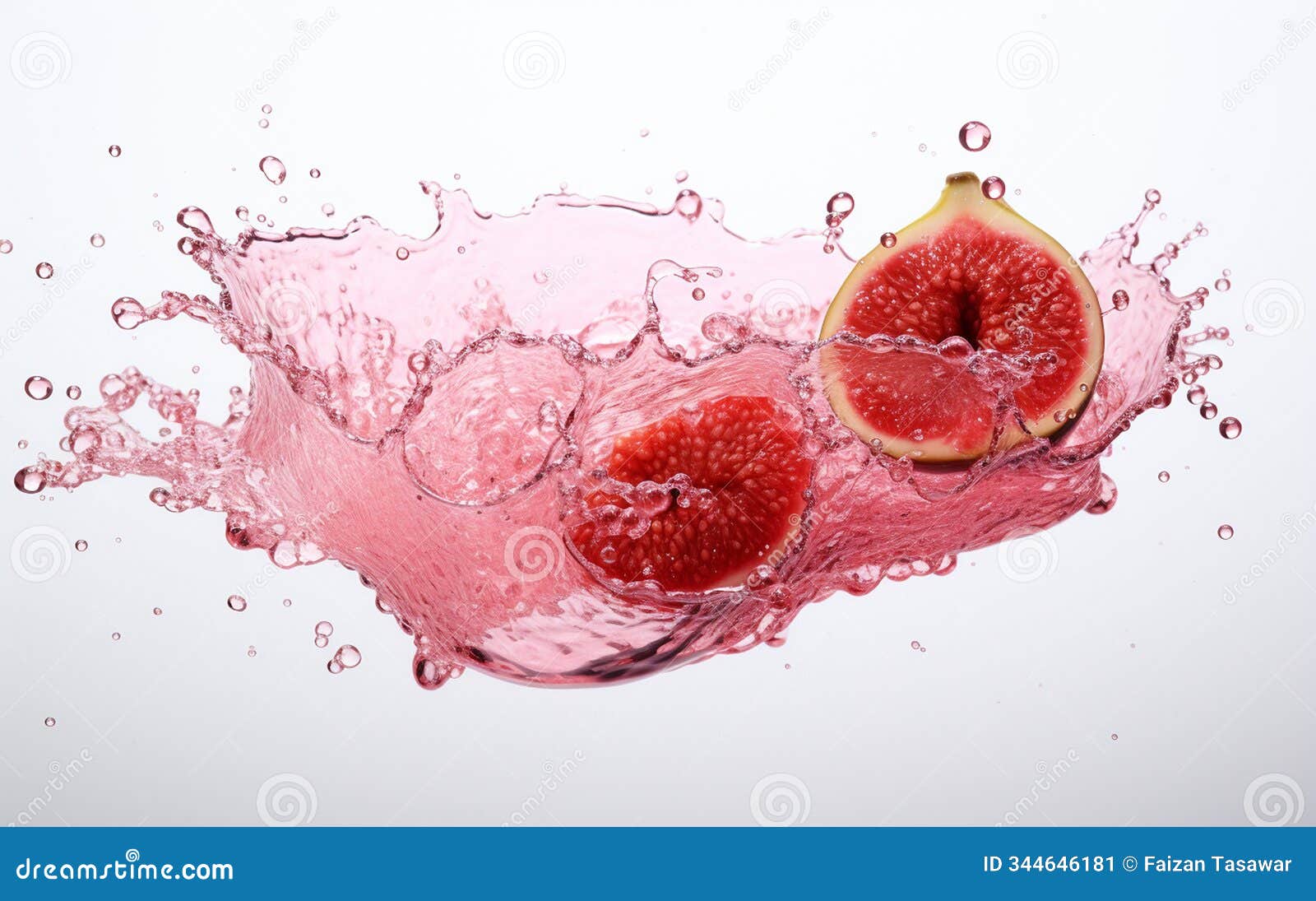 One Piece Falling Fig Splash White Background Stock Illustration ...