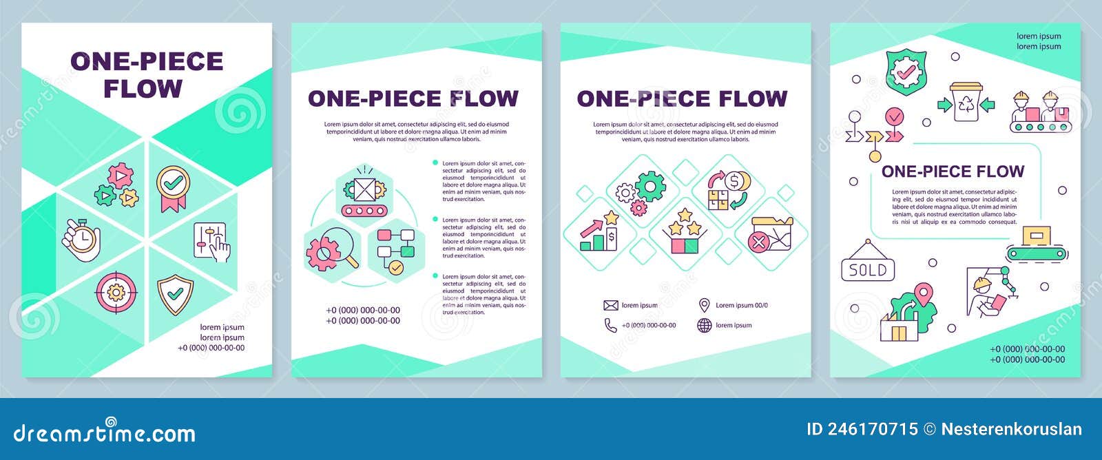 One Piece Flow Word Concepts Dark Green Banner Cartoon Vector ...