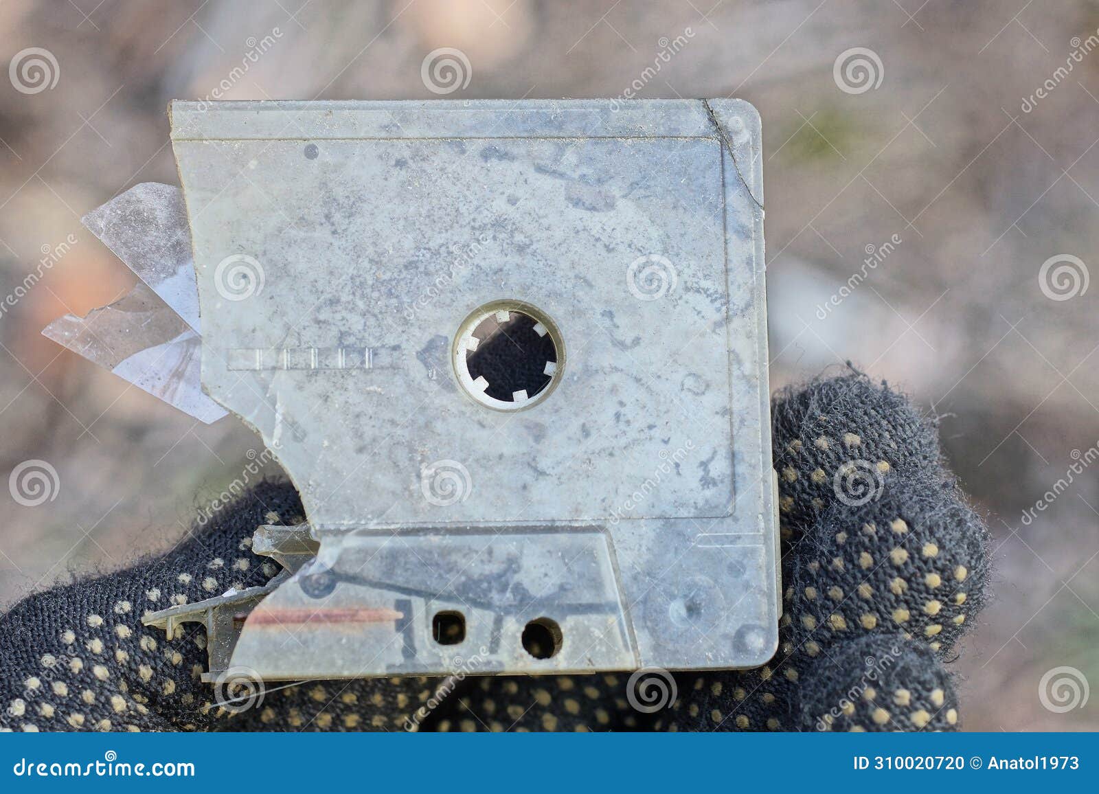 One Piece of Old Gray Broken Plastic Audio Cassette Stock Photo - Image ...