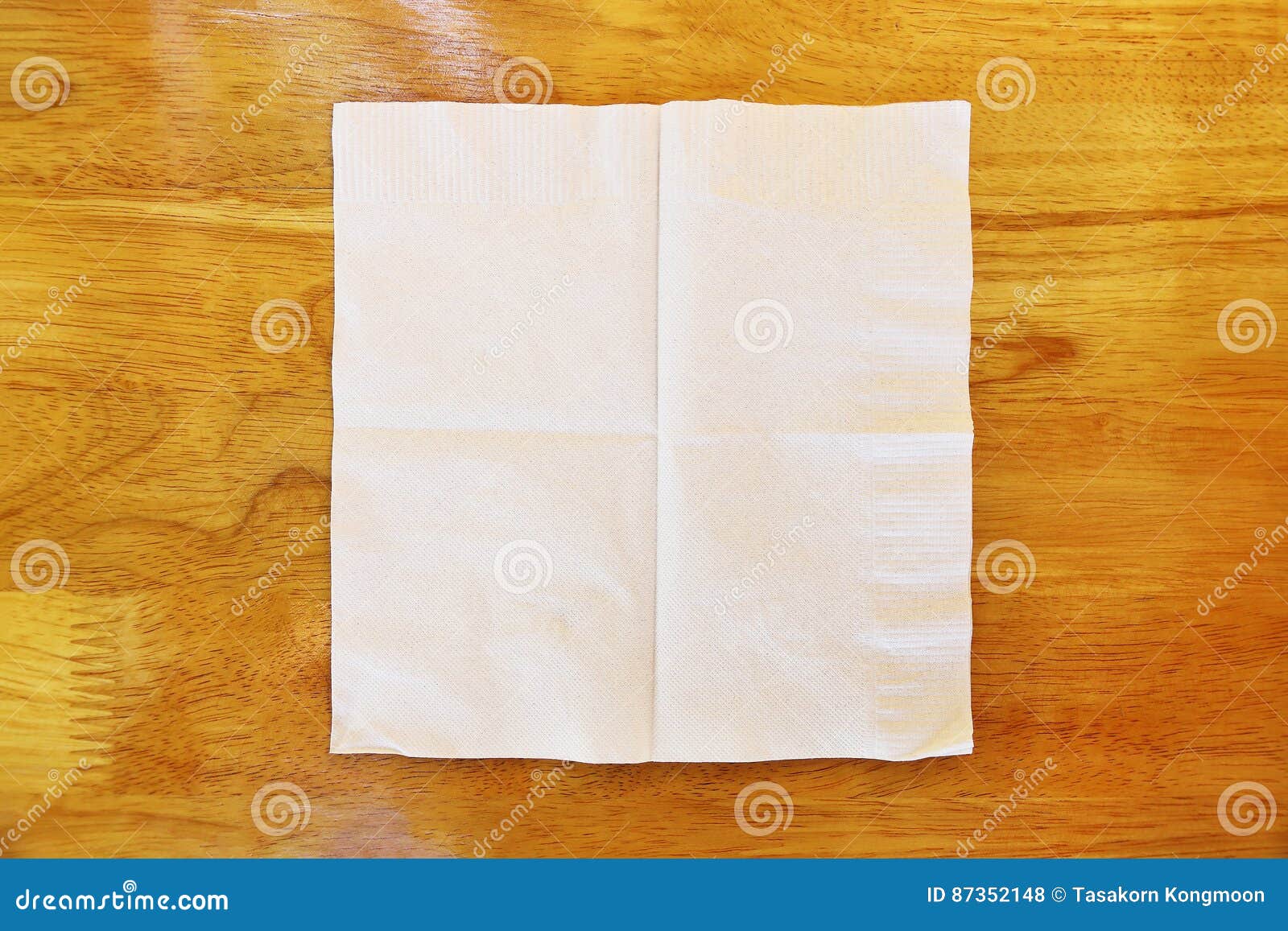 One Piece of Tissue on Wooden Table Stock Photo - Image of hygiene ...