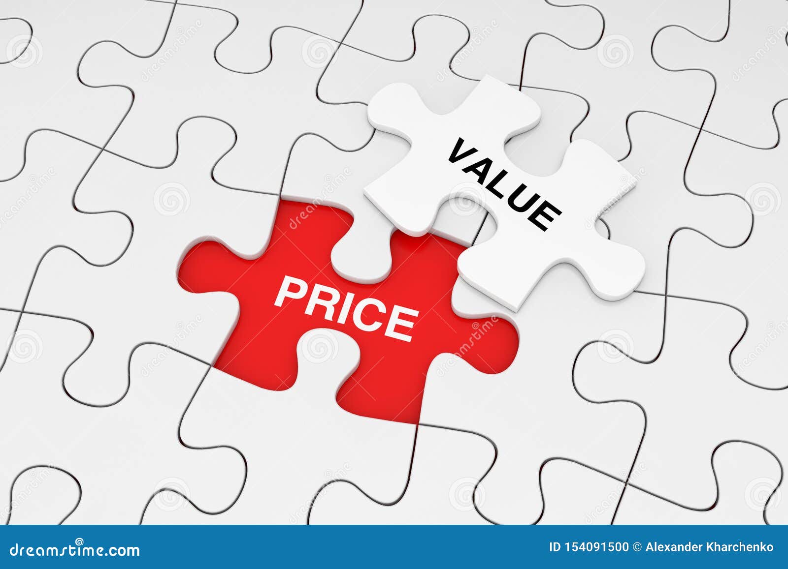 One Piece of White Jigsaw Puzzle Over Plain of White Puzzle with Price ...