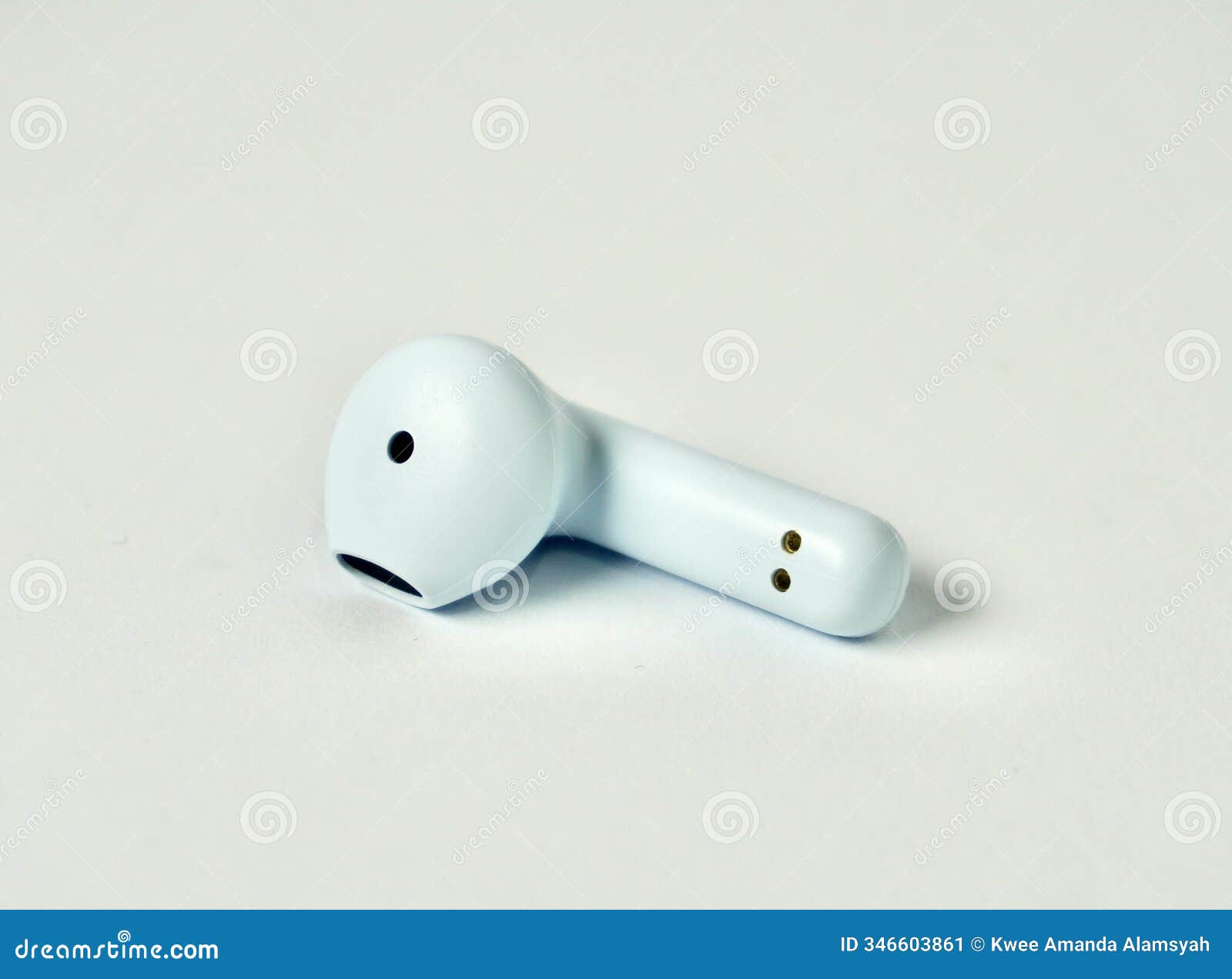 One Piece of Wireless Bluetooth Blue Earphone Stock Image - Image of ...
