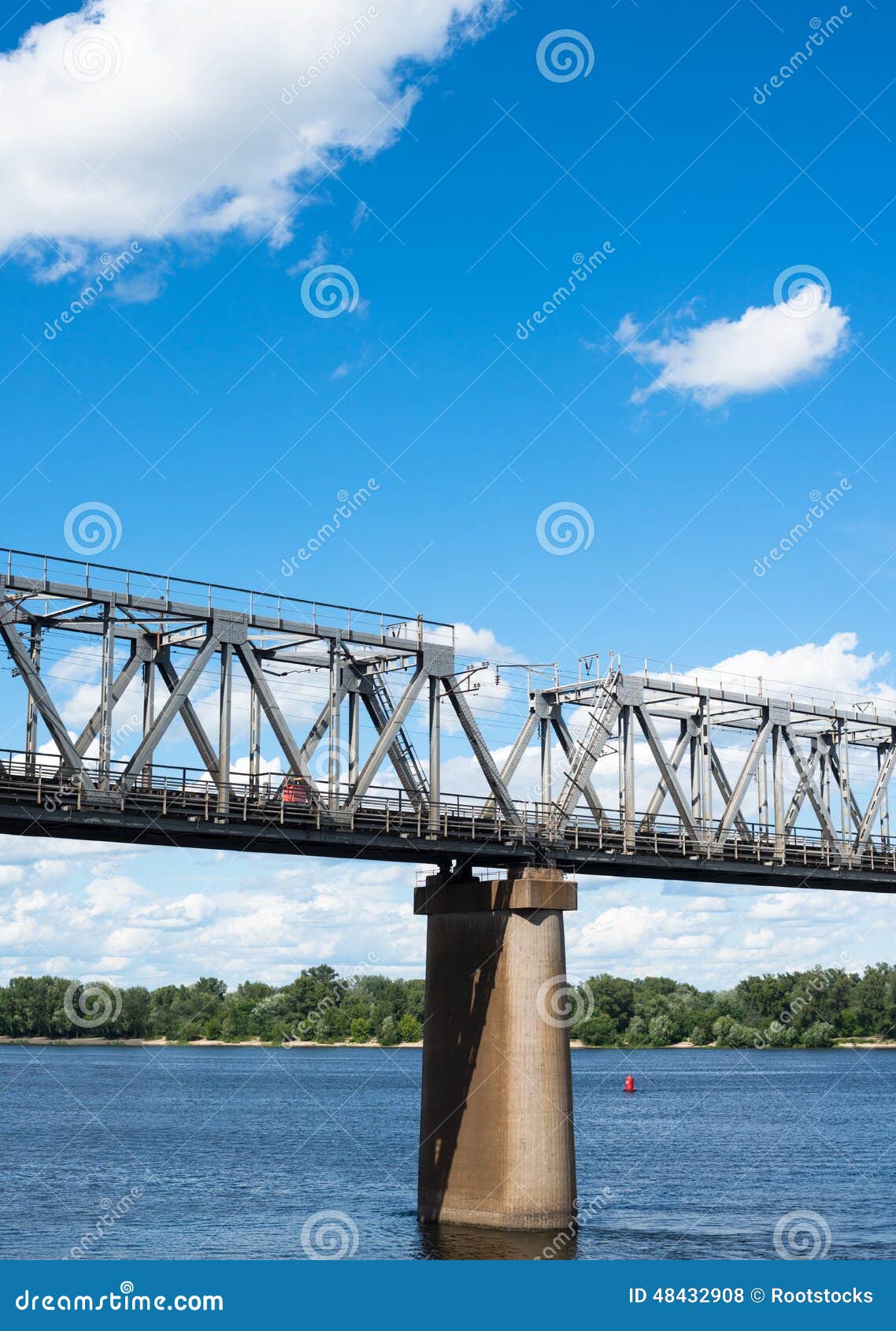 One of the Piers Supporting the Railroad Bridge Stock Photo - Image of ...