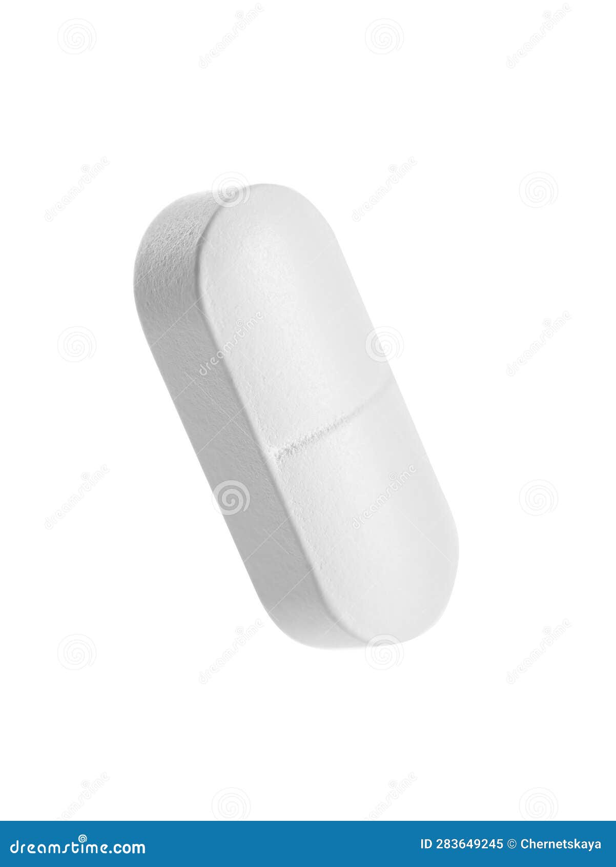 One Pill Isolated on White. Drug Therapy Stock Image - Image of relief ...