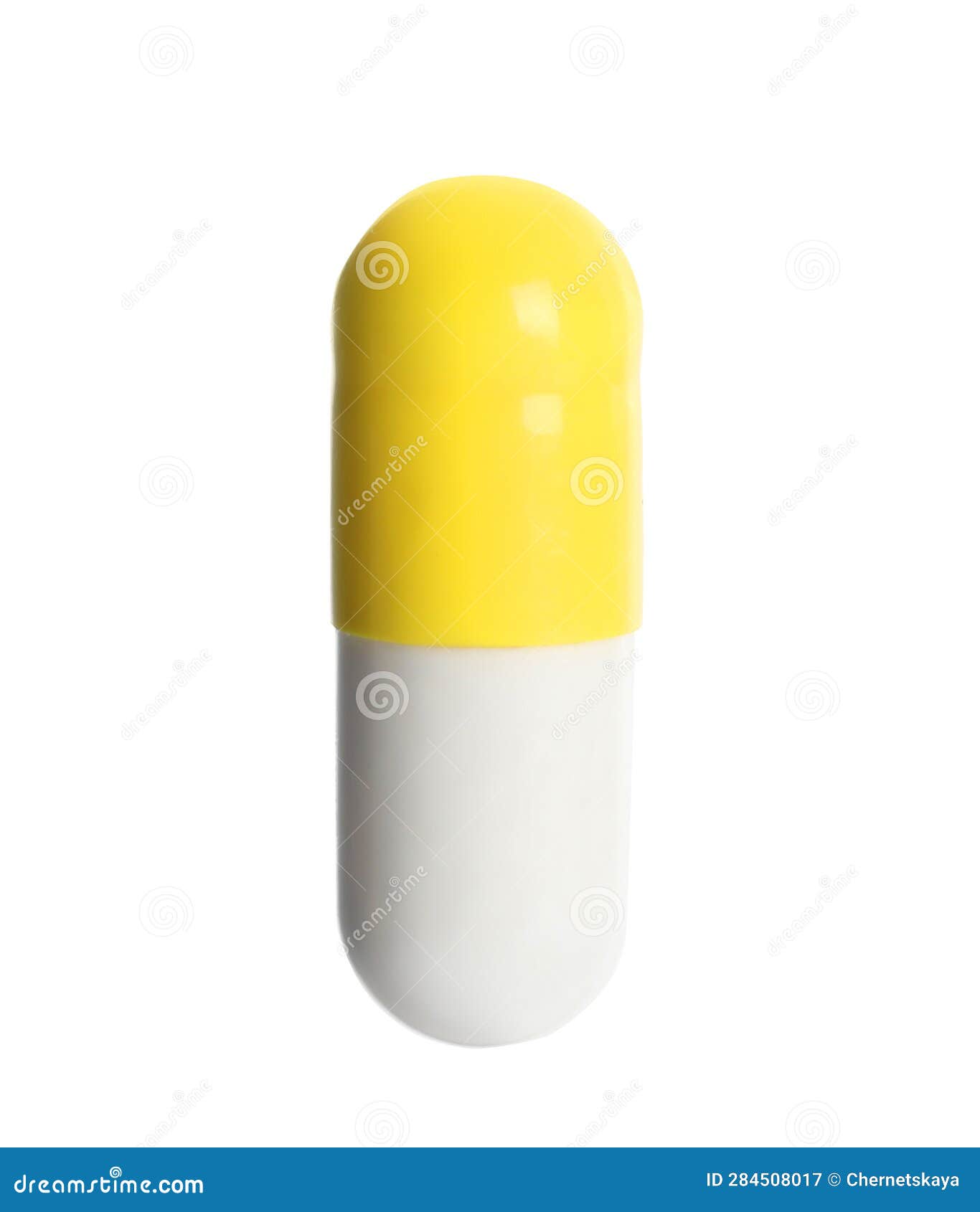 One Pill Isolated on White. Medicinal Treatment Stock Image - Image of ...