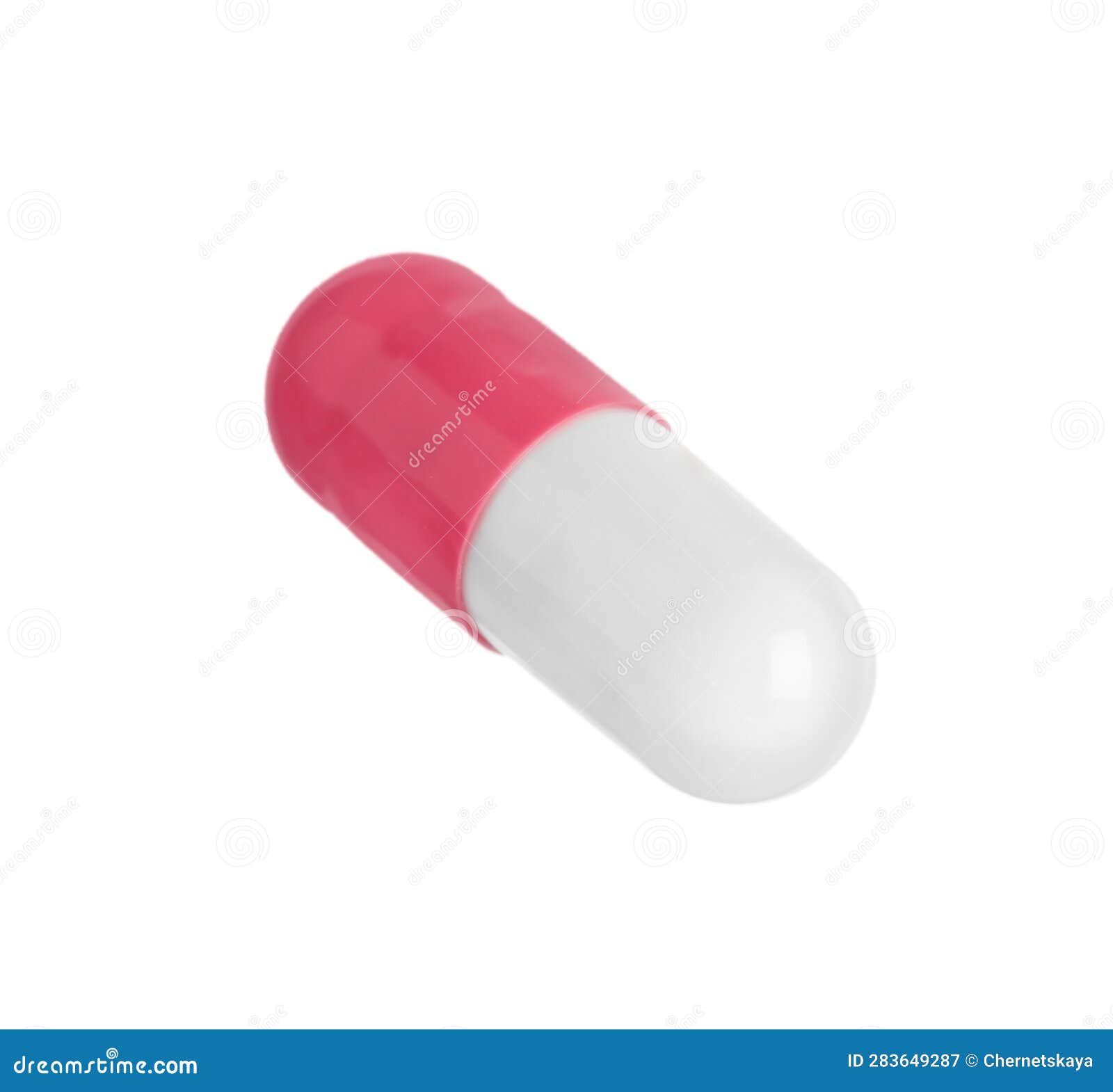 One Pill Isolated on White. Medicinal Treatment Stock Image - Image of ...