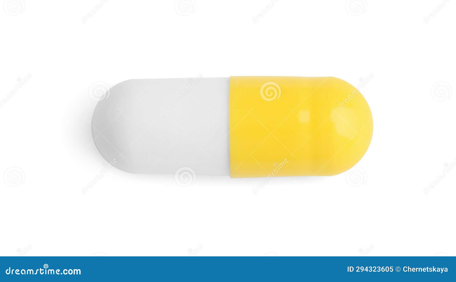 One Pill Isolated on White, Top View Stock Image - Image of health ...