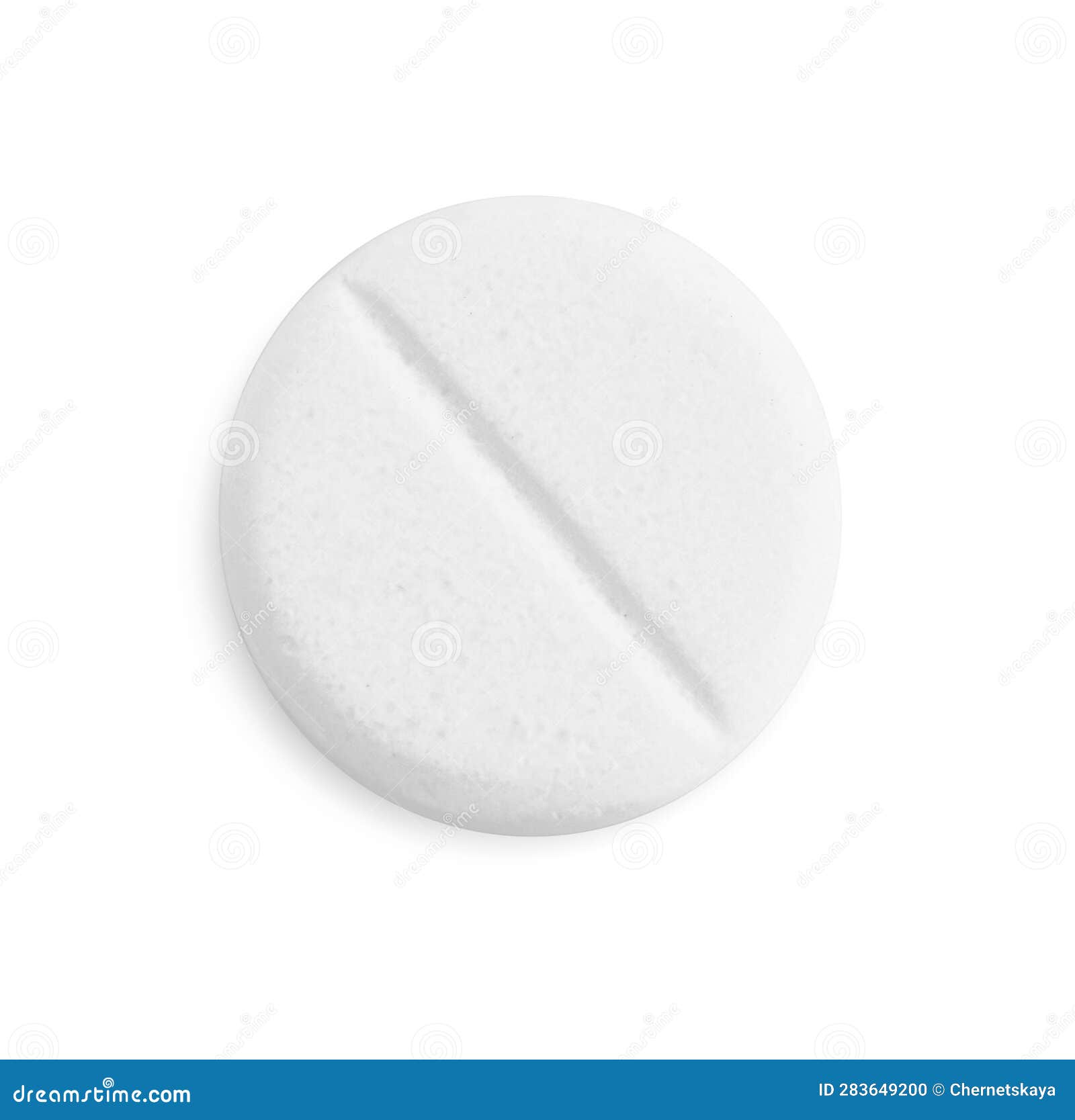 One Pill Isolated on White, Top View Stock Photo - Image of object ...
