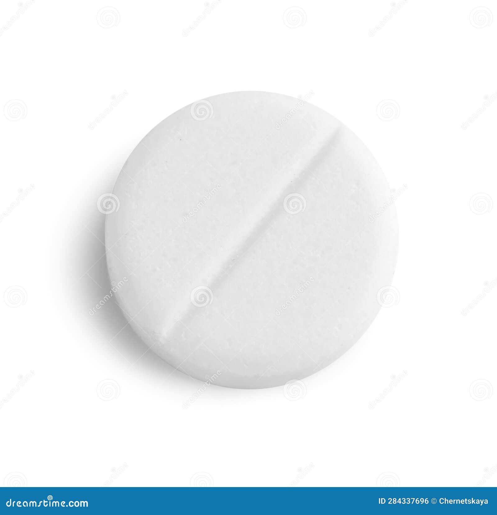 One Pill Isolated on White, Top View Stock Photo - Image of aspirin ...