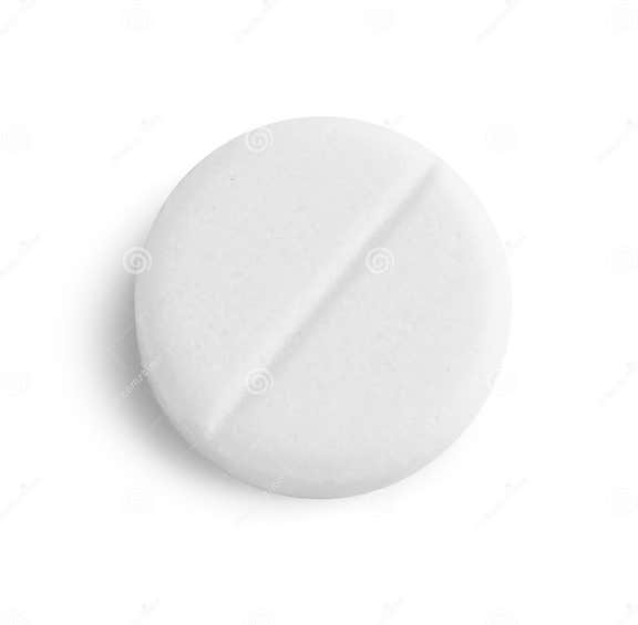 One Pill Isolated on White, Top View Stock Photo - Image of aspirin ...