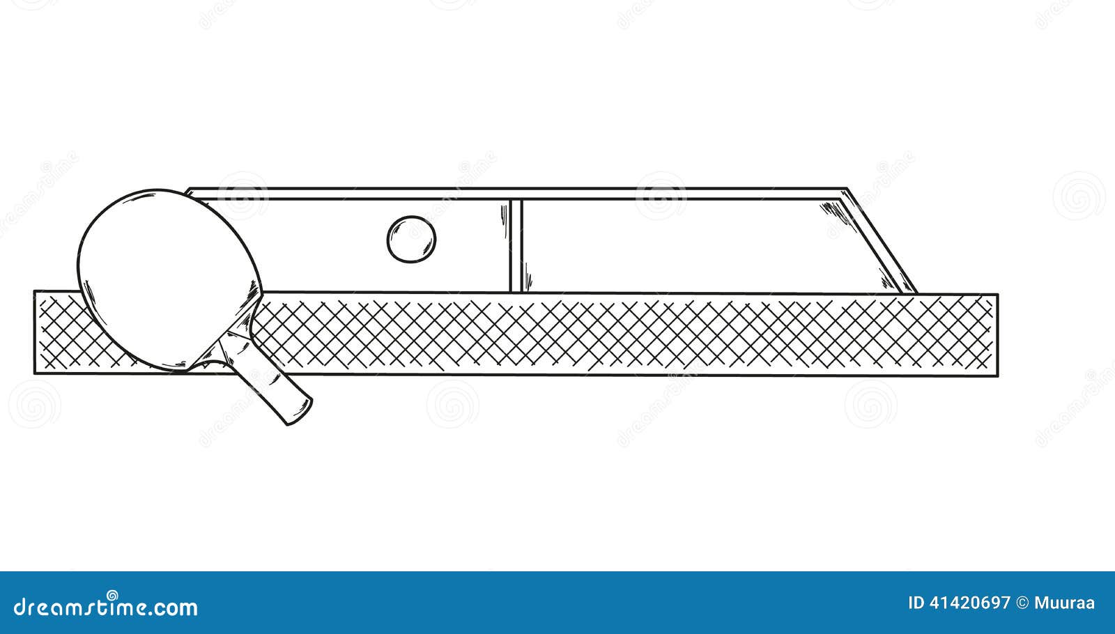 One Ping Pong Racket and Table Stock Vector - Illustration of handle ...