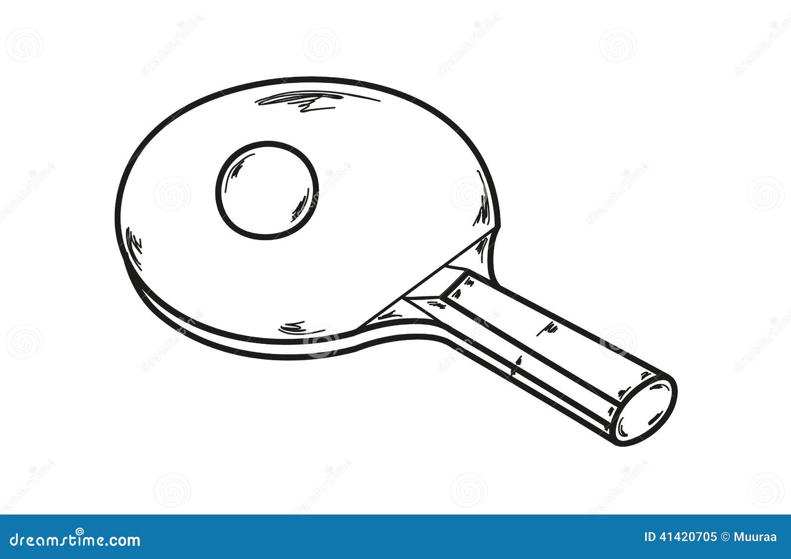 One ping pong racket stock vector. Illustration of equipment - 41420705