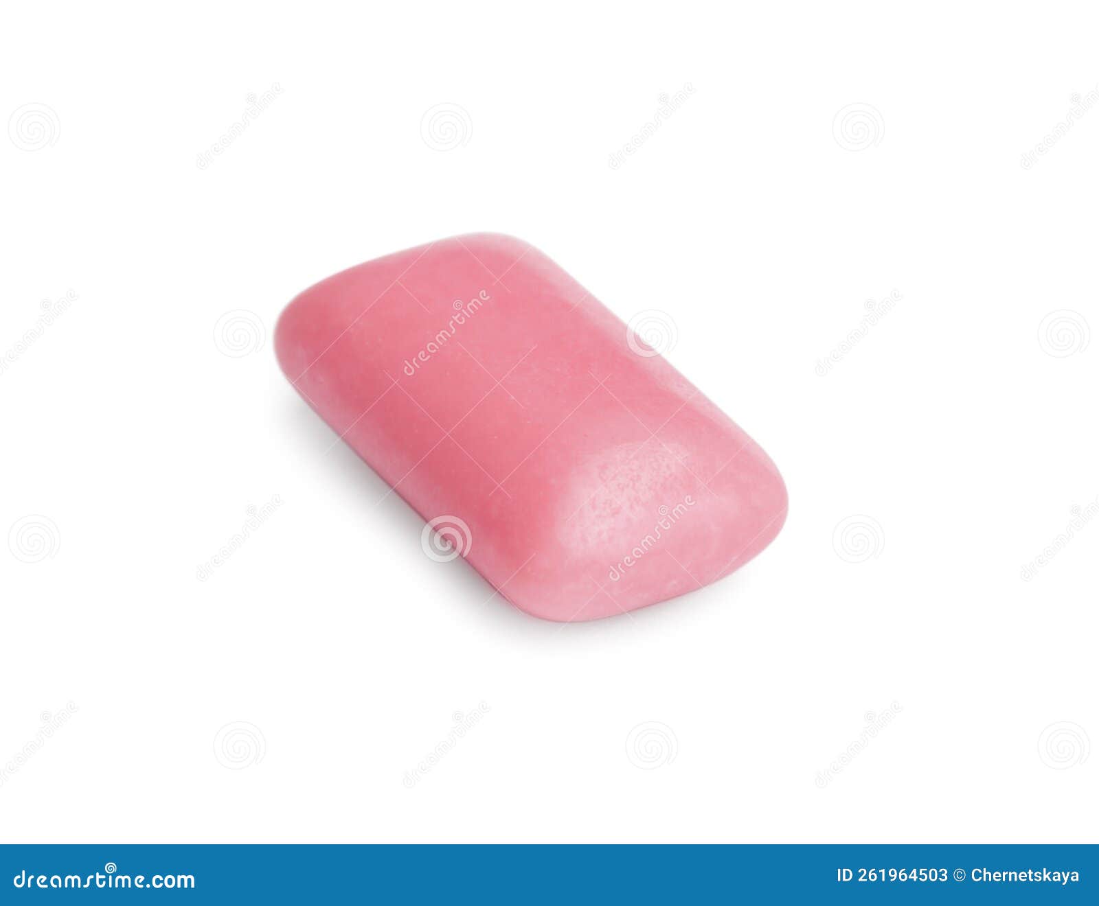 One Pink Chewing Gum Isolated on White Stock Image - Image of flavor ...