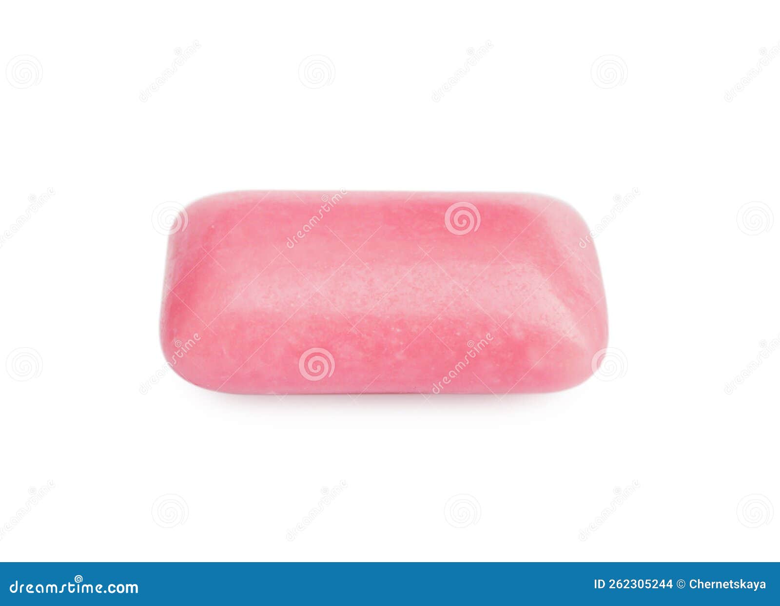 One Pink Chewing Gum Isolated on White Stock Photo - Image of candy ...