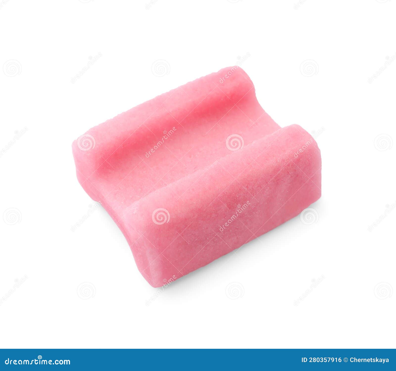 One Pink Chewing Gum Isolated on White Stock Photo - Image of ...
