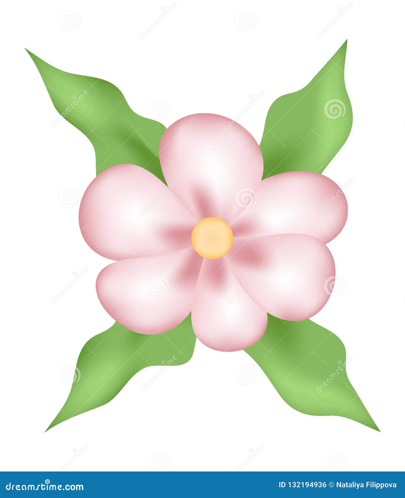 One pink flower stock vector. Illustration of floral - 132194936