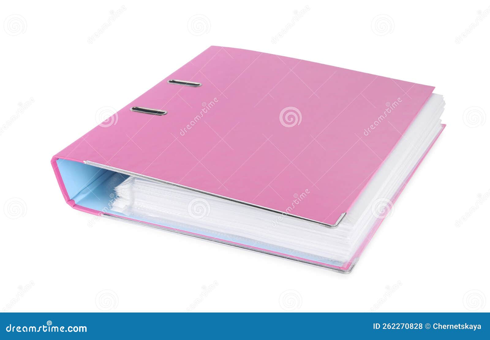 One Pink Office Folder Isolated on White Stock Photo - Image of dossier ...