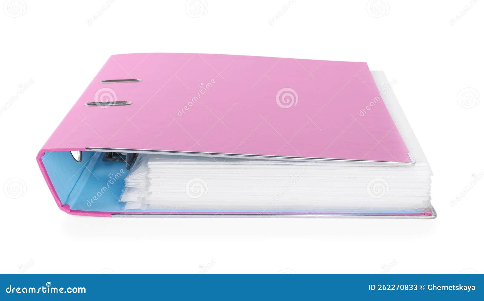 One Pink Office Folder Isolated on White Stock Image - Image of ...