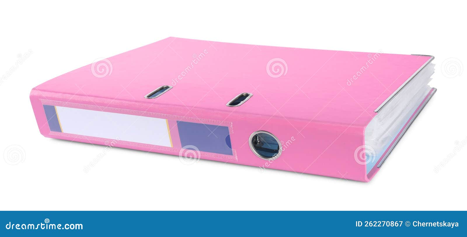 One Pink Office Folder Isolated on White Stock Image - Image of binder ...