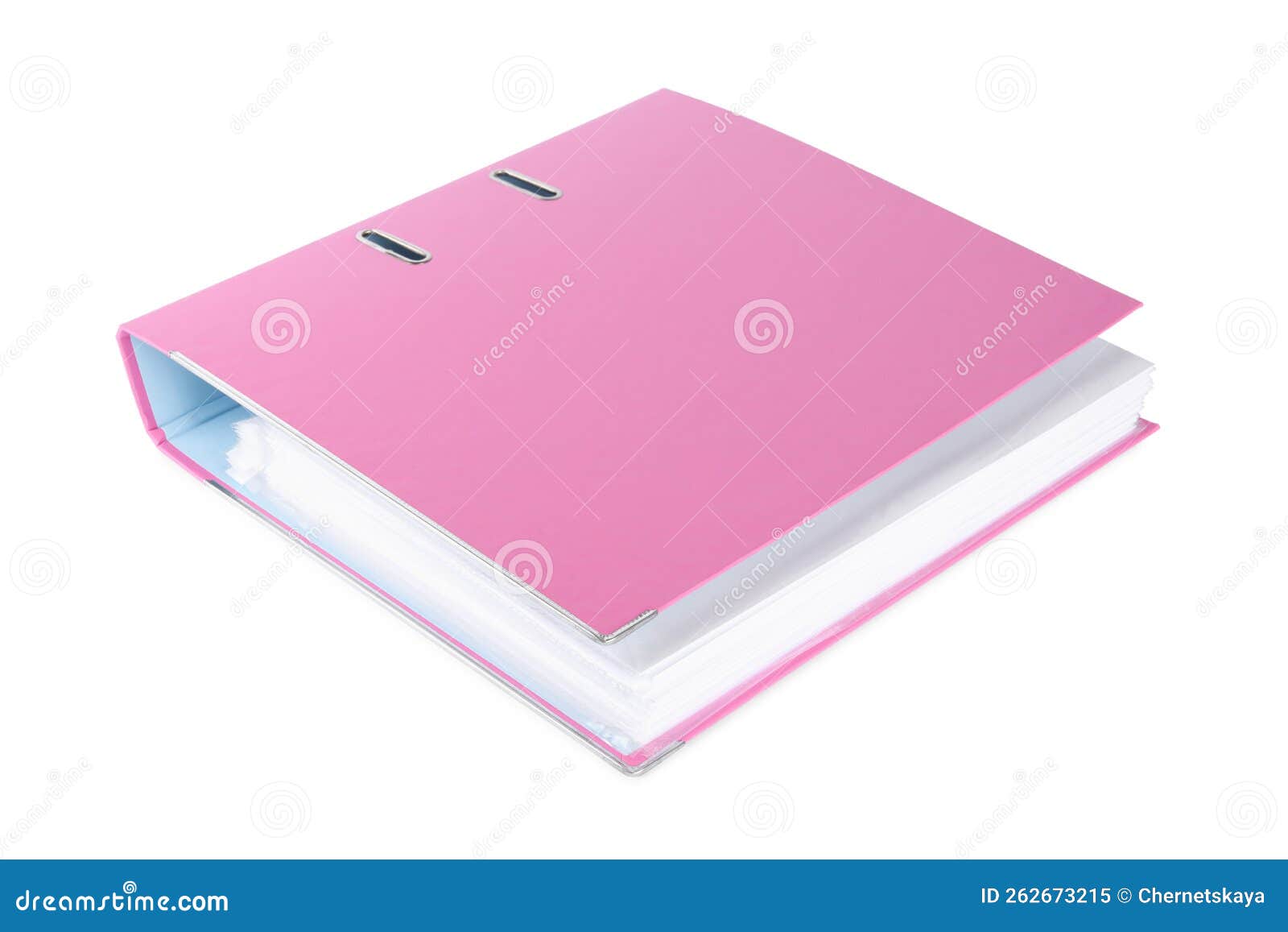 One Pink Office Folder Isolated on White Stock Image - Image of ...
