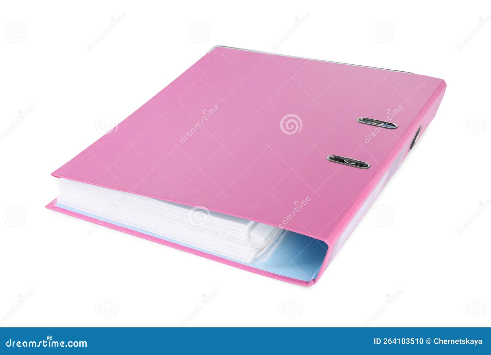One Pink Office Folder Isolated on White Stock Photo - Image of ...
