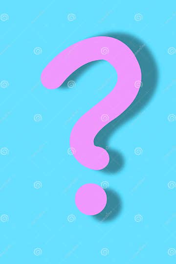 One Pink Question Mark on a Light Blue Background Stock Illustration ...