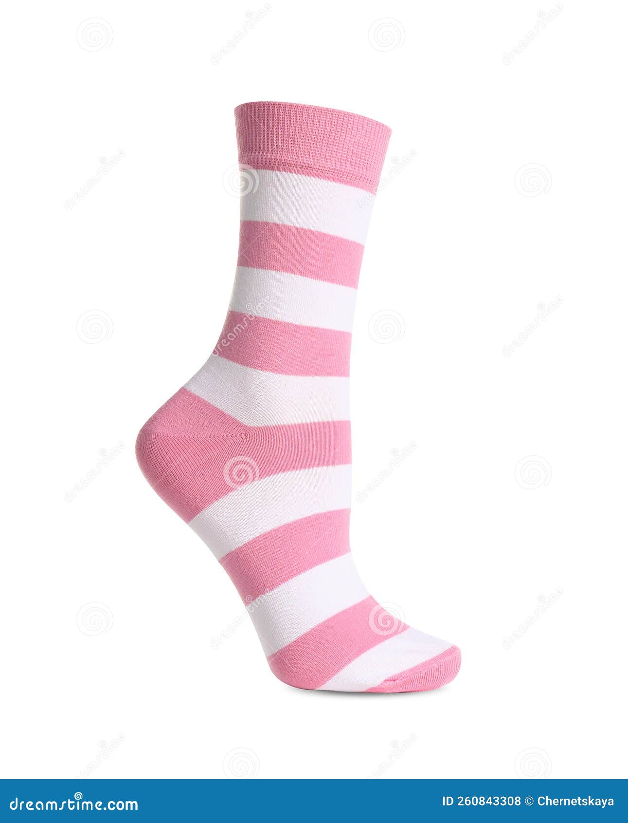 One Pink Striped Sock Isolated on White Stock Photo - Image of isolated ...