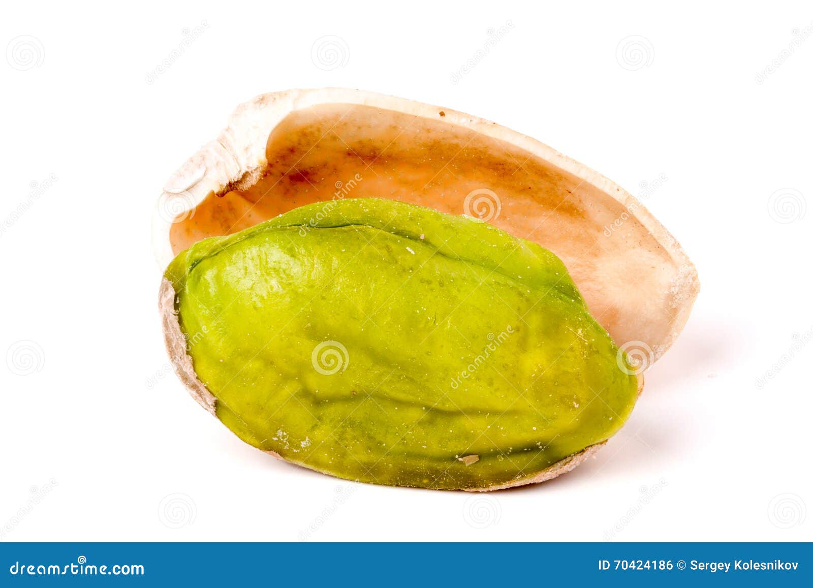 One Pistachio Isolated On White Background Close-up Macro Stock Photo ...