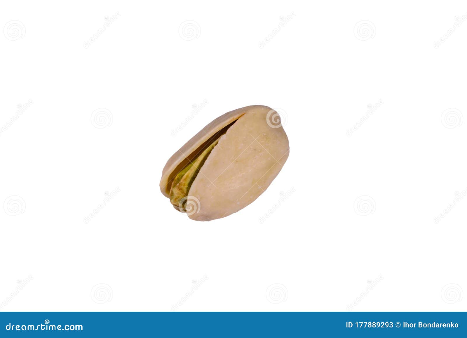 One Pistachio Nut Isolated on the White Background Stock Image - Image ...