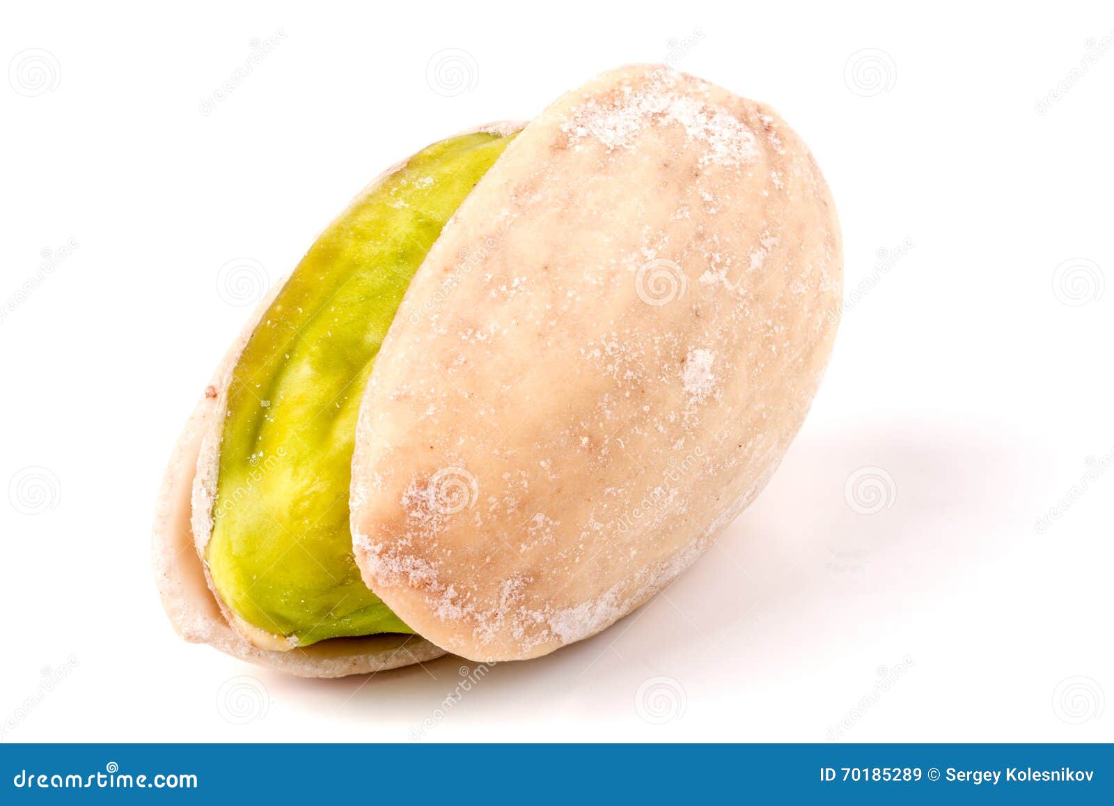One Pistachio on White Background Close-up Macro Stock Image - Image of ...