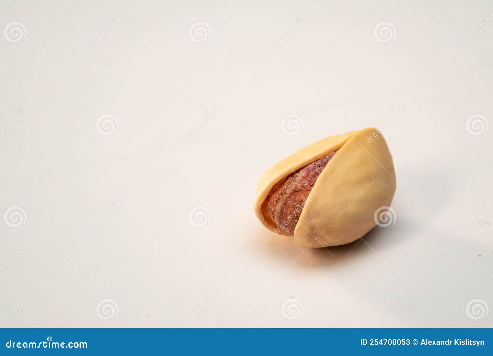 One Pistachio on a White Isolated Background Stock Image - Image of ...