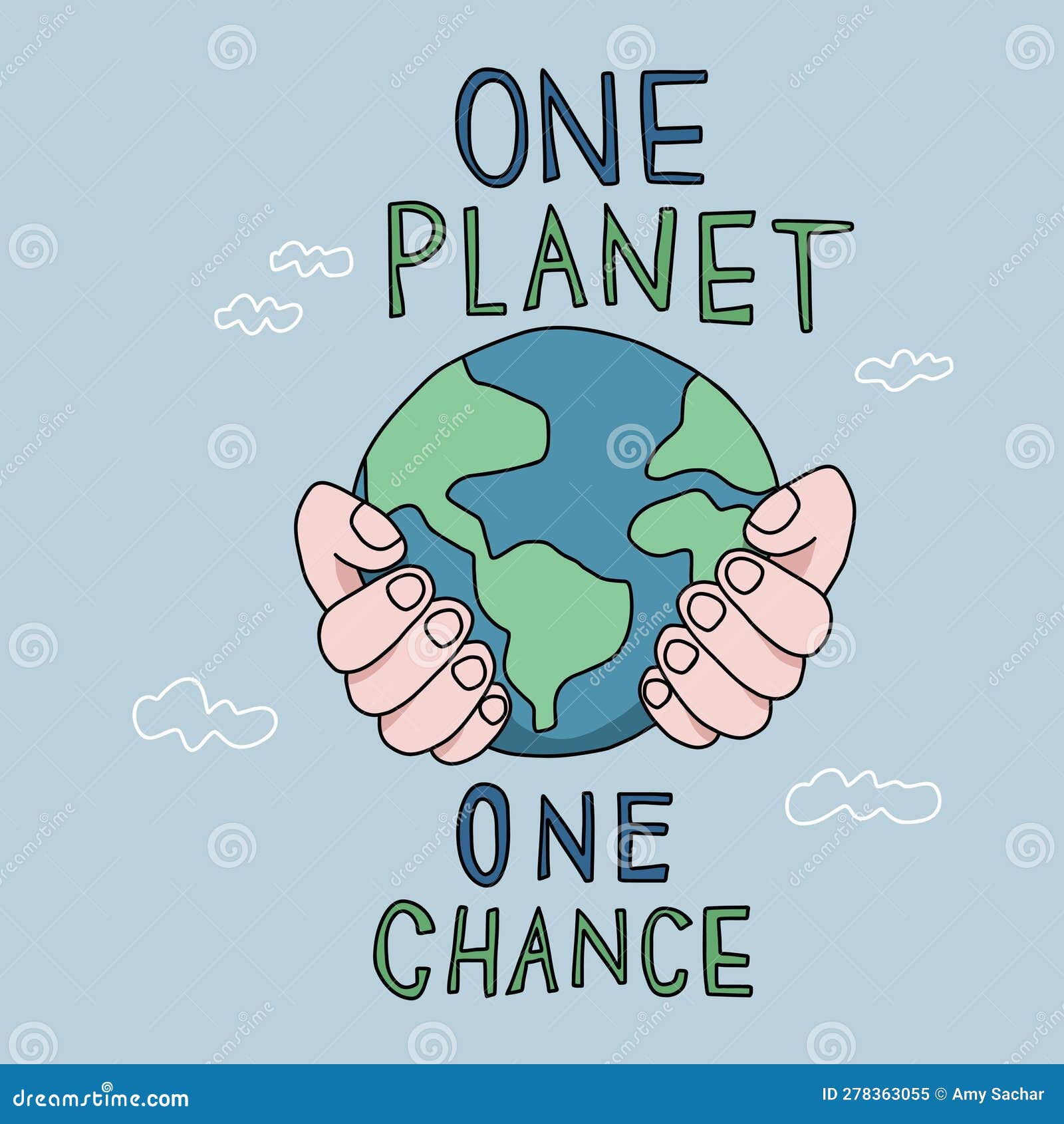 One Planet on Chance Cartoon Vector Illustration Stock Vector ...