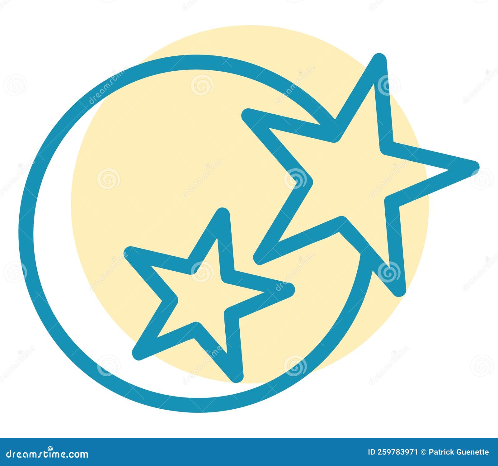 One Planet and Two Stars, Icon Stock Vector - Illustration of symbol ...