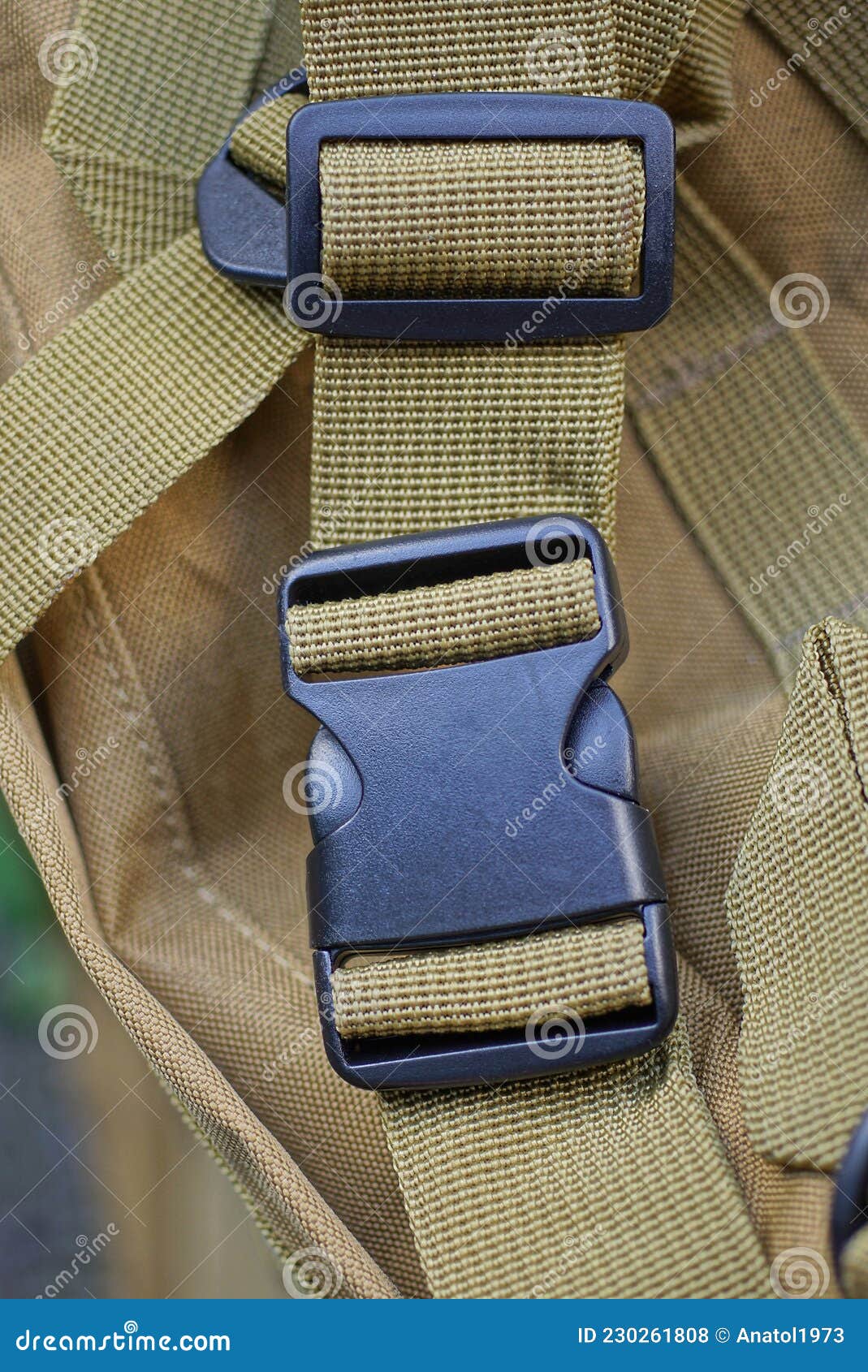 One Plastic Black Carbine Latch on the Harness Stock Photo - Image of ...