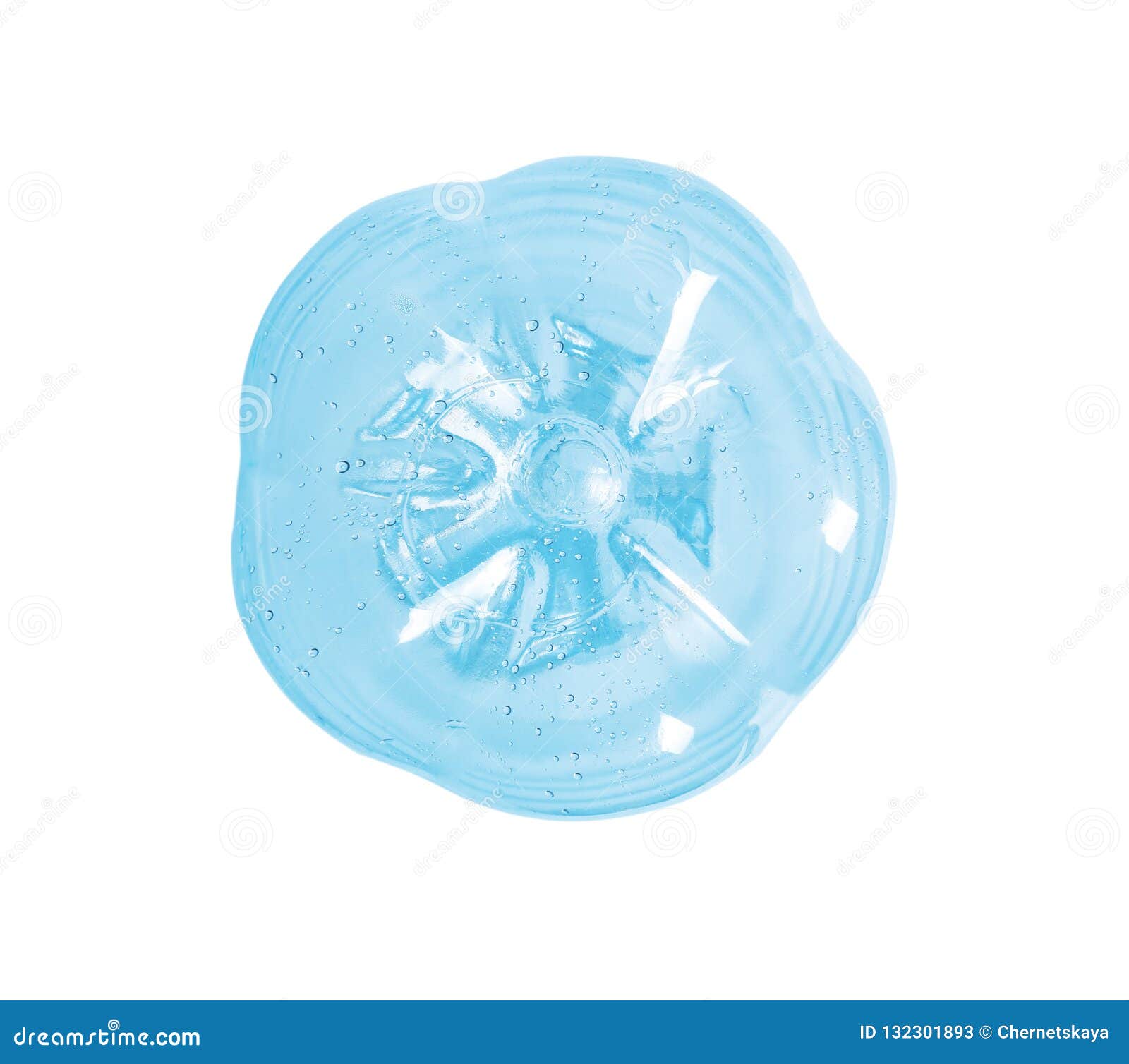 One Plastic Bottle on White Background, Top View. Stock Image - Image ...