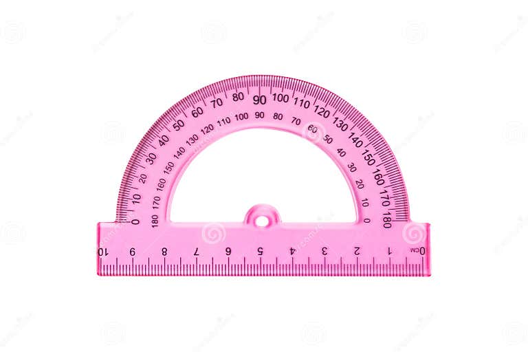 One Plastic Pink Protractor with Degrees and Digits for Education or ...