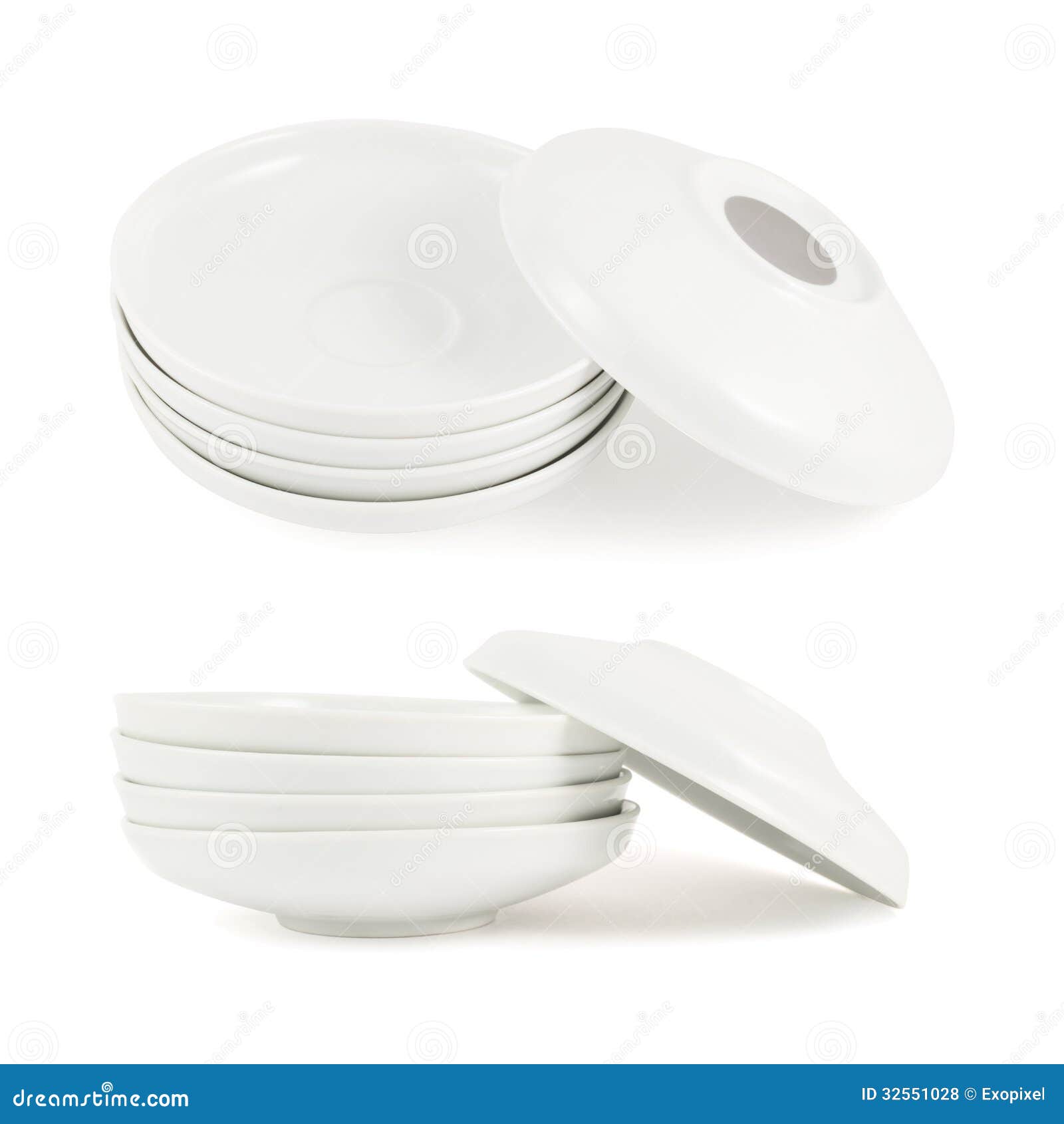 One Plate Dish Over Another Stack Stock Photo - Image of domestic ...