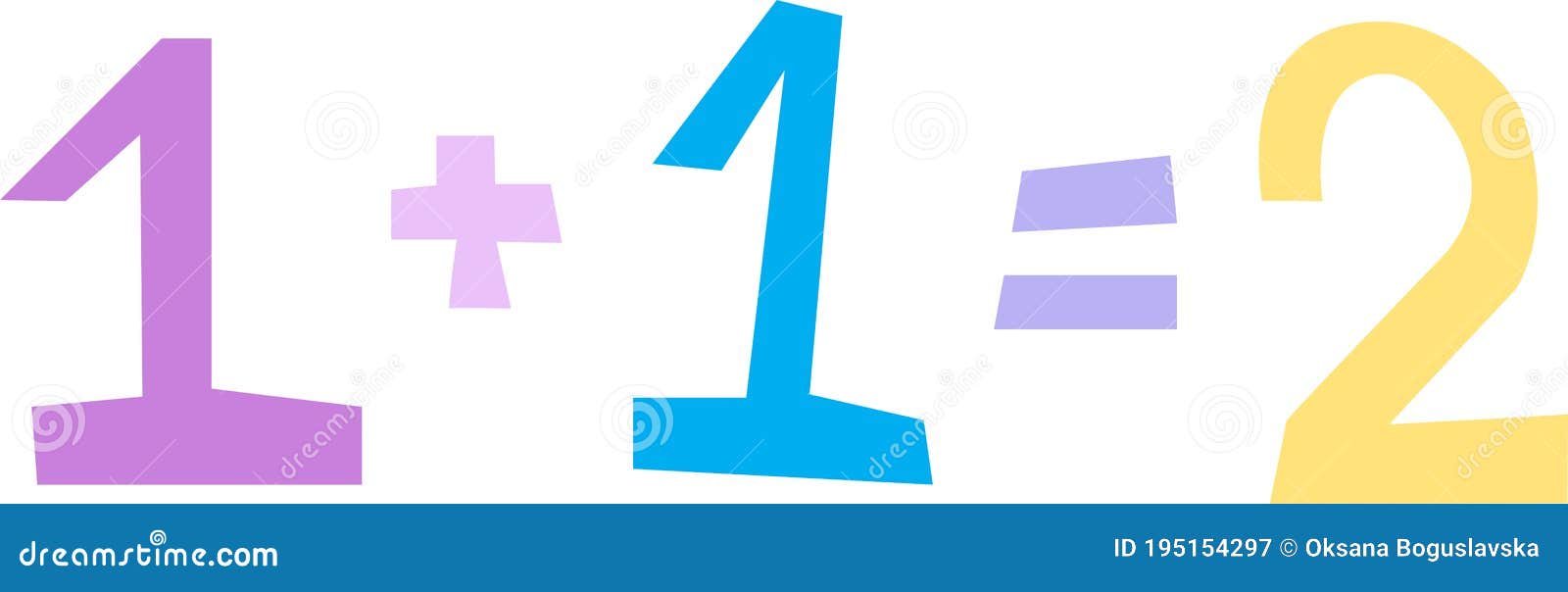 One Plus One Illustration Isolated on White. Vector. Stock Vector ...