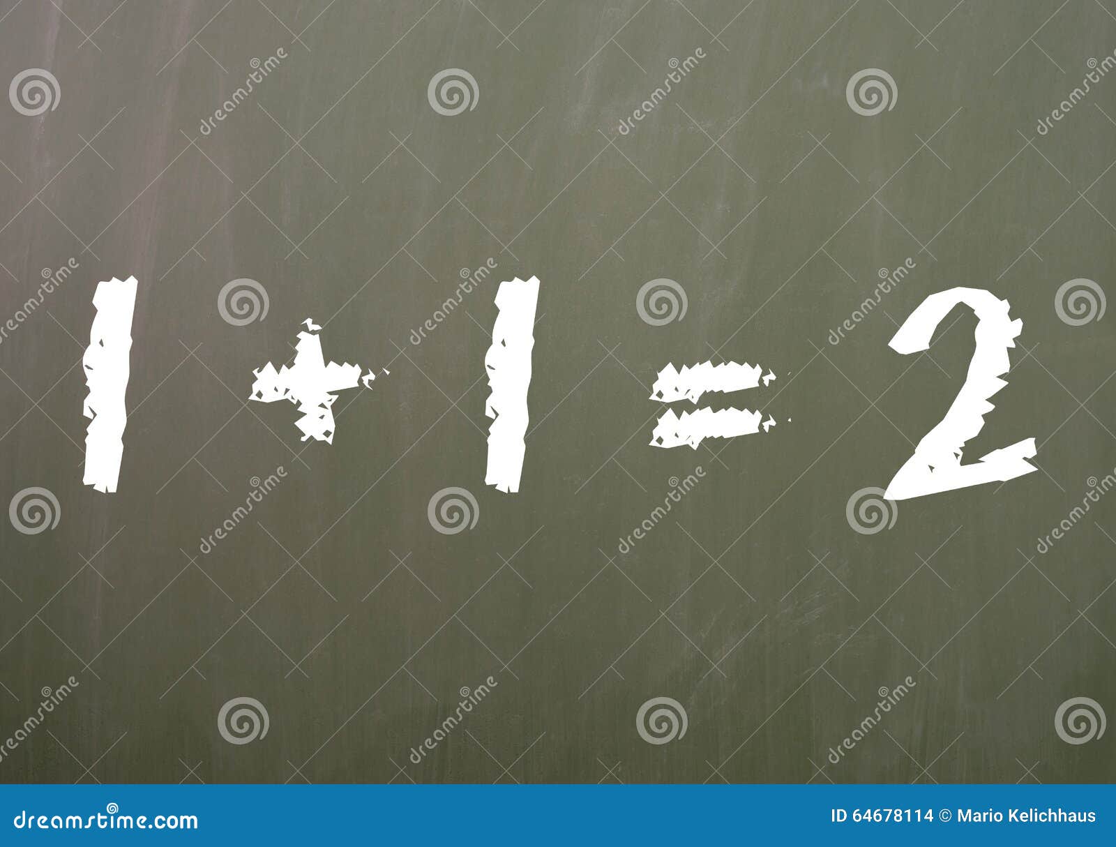 One plus one stock photo. Image of school, arithmetic - 64678114