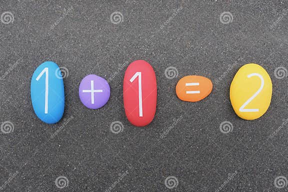 One plus one equal to two stock image. Image of artistic - 159462691