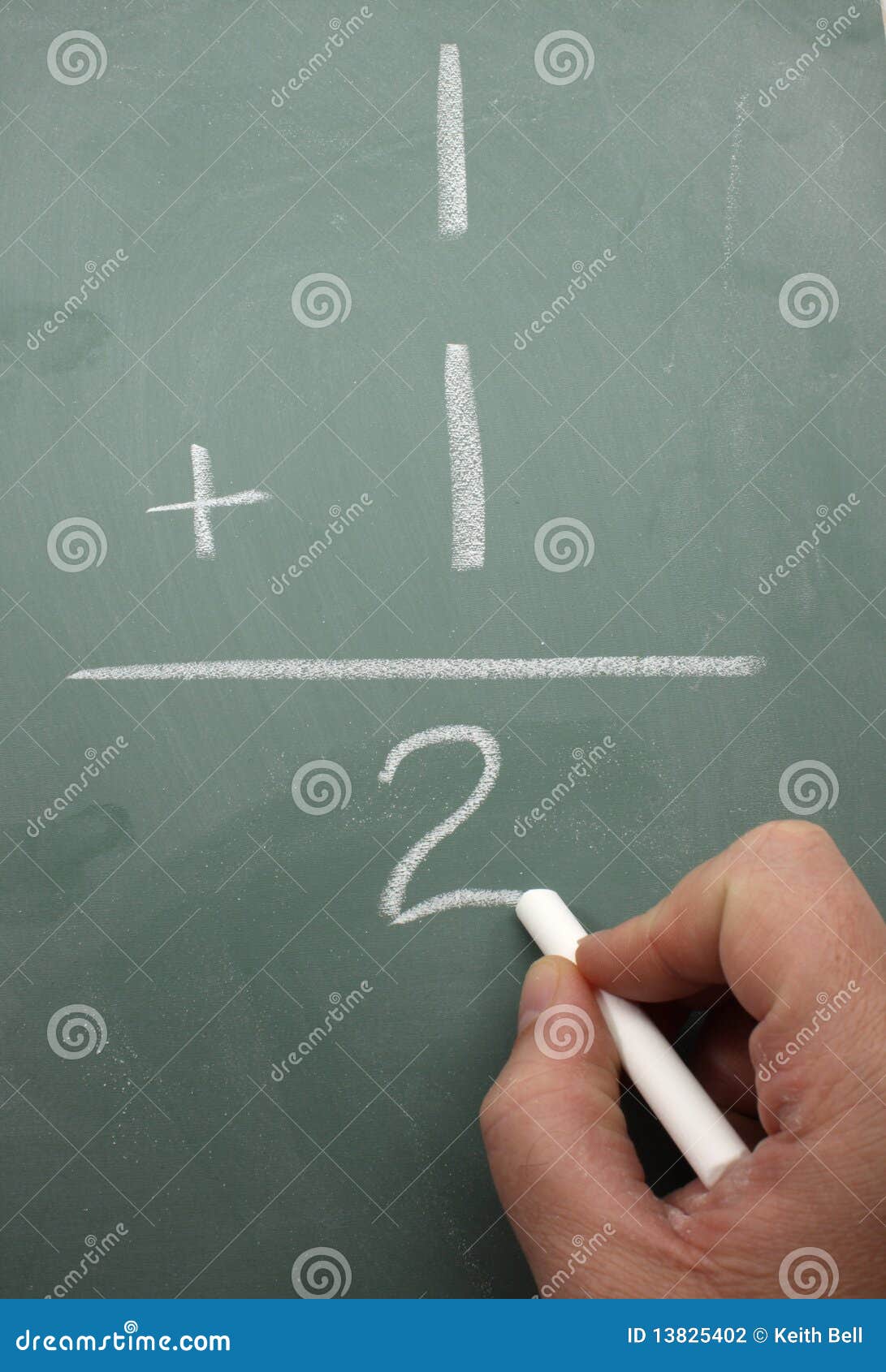 One Plus One Equals Two on Blackboard Stock Photo - Image of boad ...
