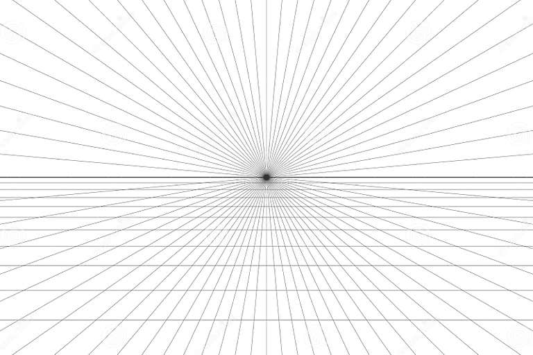 One Point Perspective Grid Background. Abstract Grid Line Backdrop ...