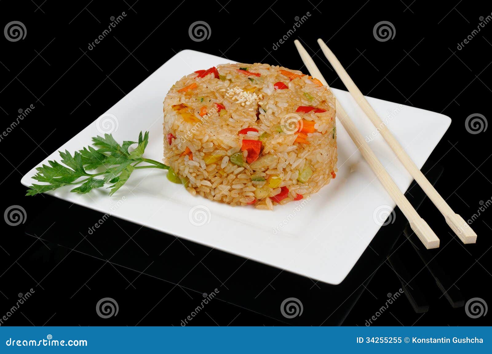 One portion of rice stock image. Image of rice, dish - 34255255