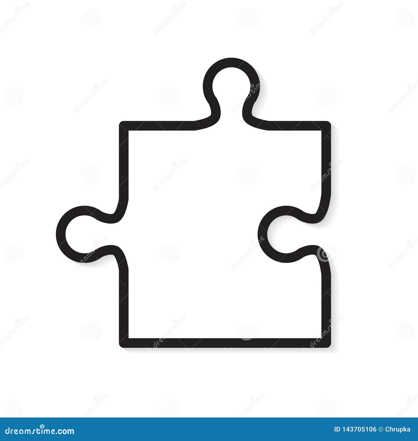 One puzzle piece icon stock vector. Illustration of teamwork - 143705106