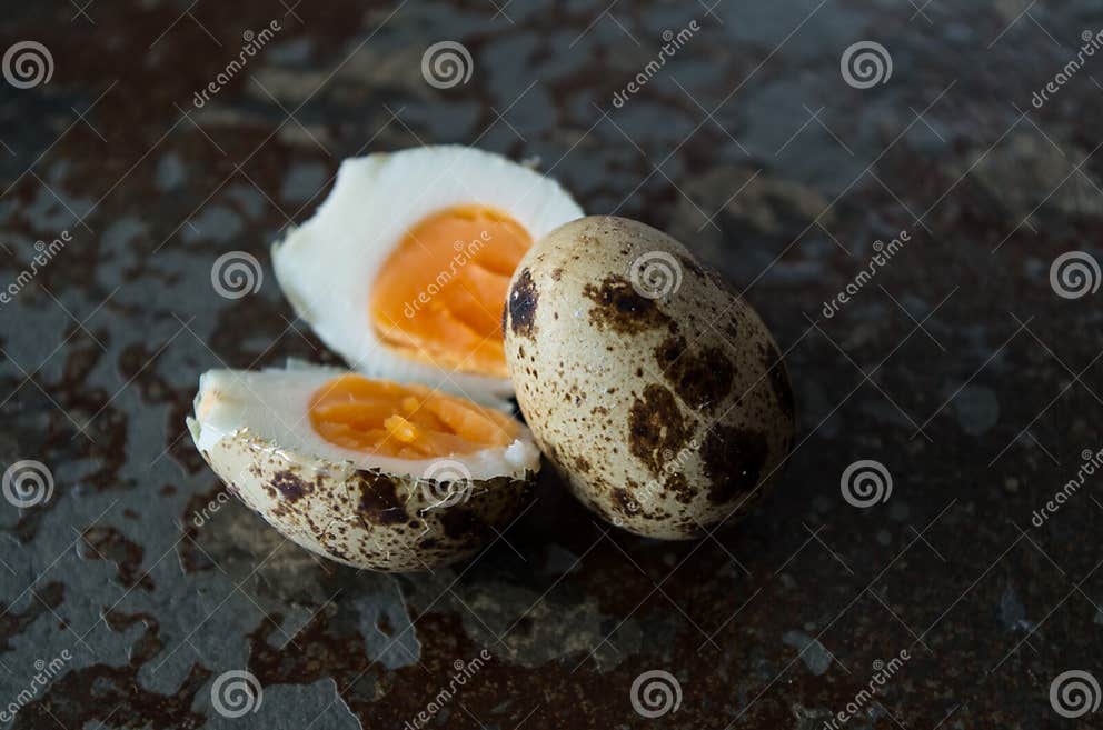 One Quail Egg Open One Still Closed Stock Image - Image of cuisine ...