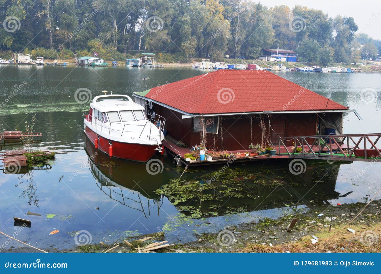 Raft on the river stock image. Image of boat, lake, reflection - 129681983