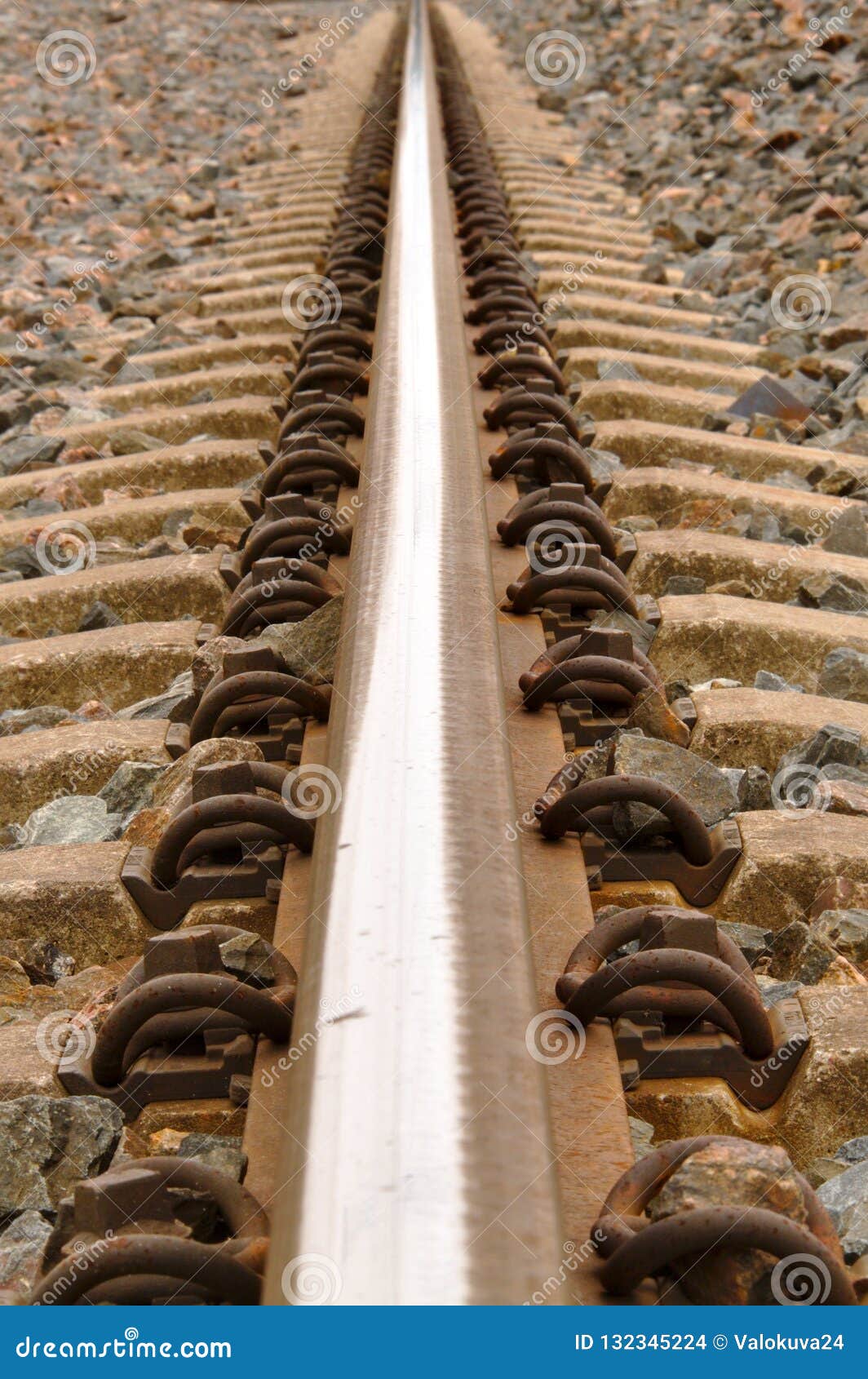Single rail stock photo. Image of transport, brown, logistics - 132345224
